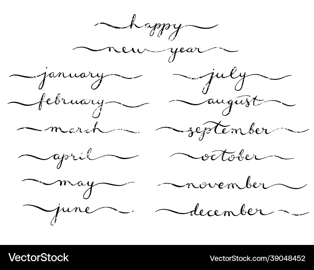 Months of the year set Royalty Free Vector Image