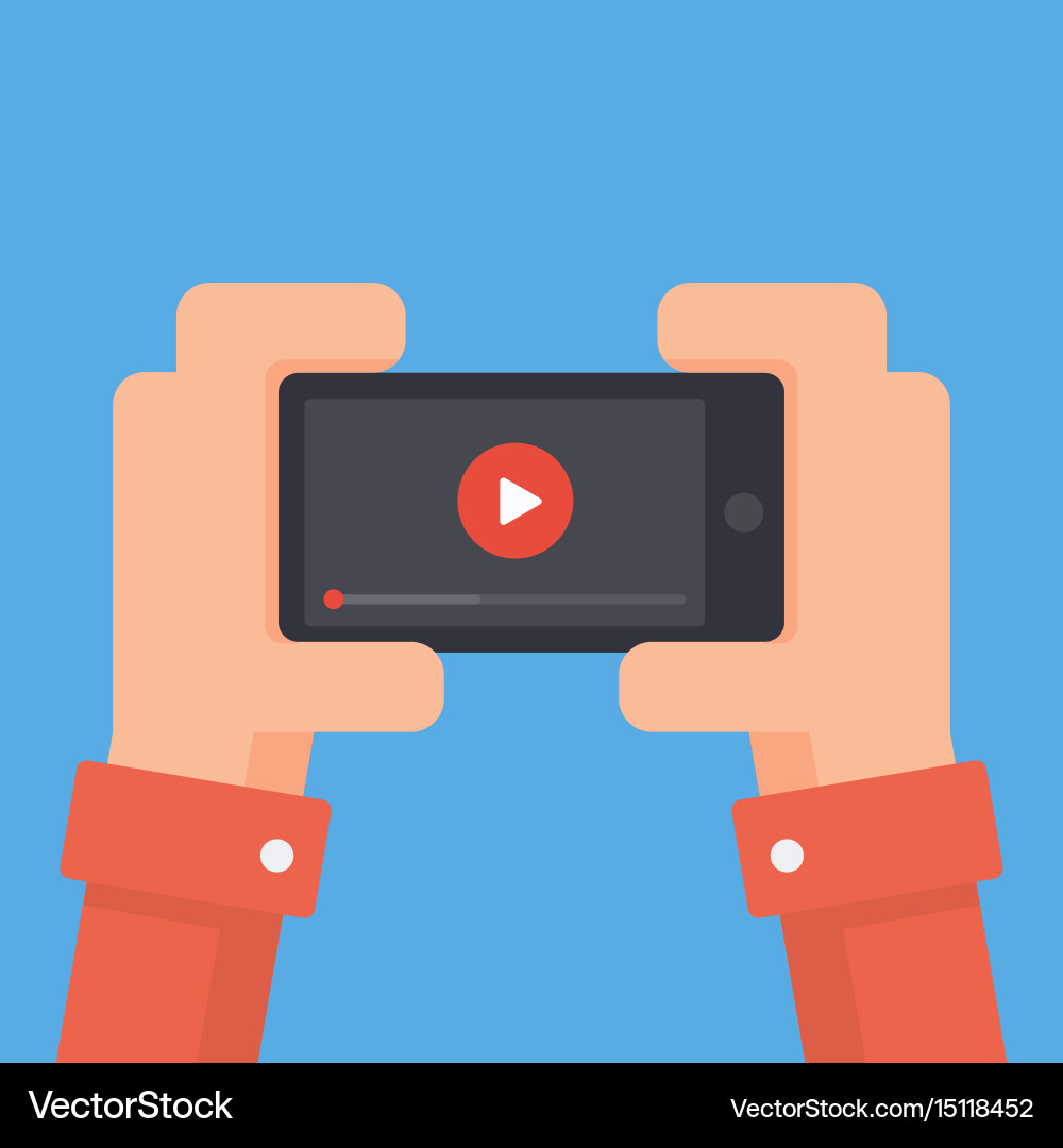 Online video on phone Royalty Free Vector Image