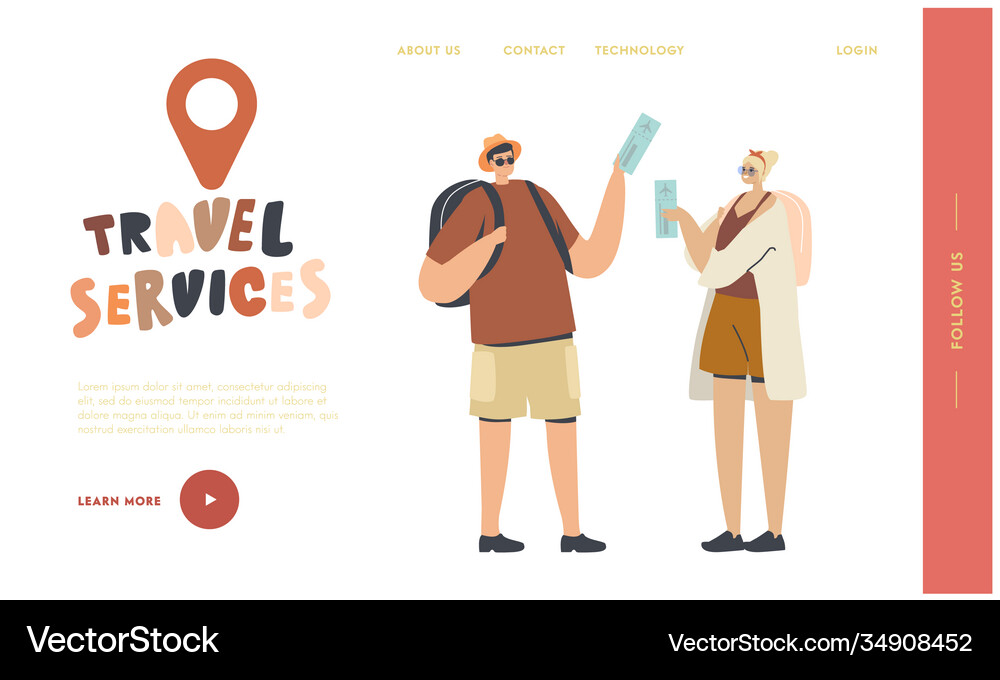People planning travel tour with operator service Vector Image