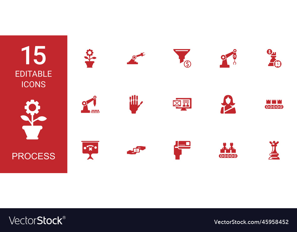 Process icons Royalty Free Vector Image - VectorStock