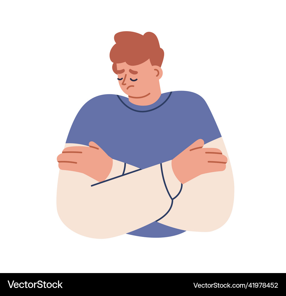 Sad depressed person in despair feeling Royalty Free Vector