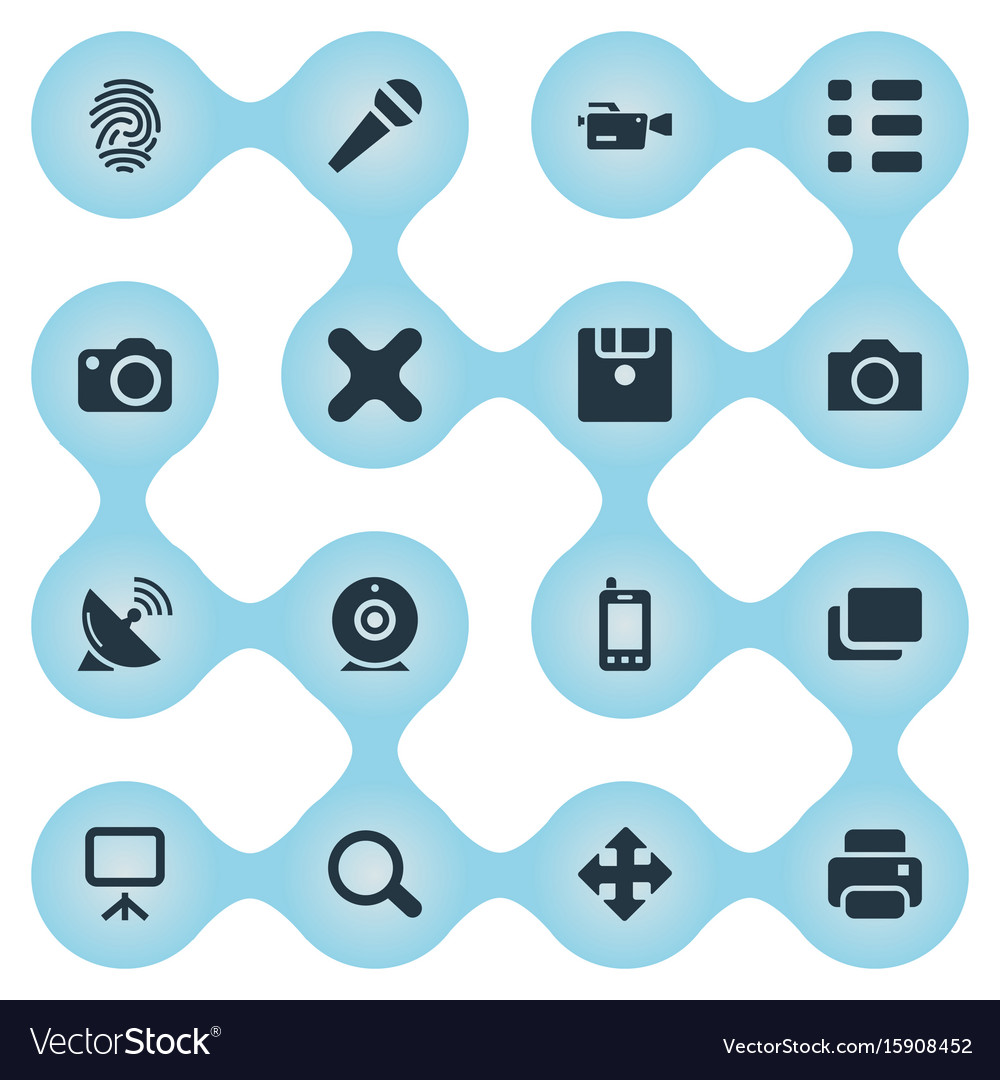 Set of simple technology icons Royalty Free Vector Image