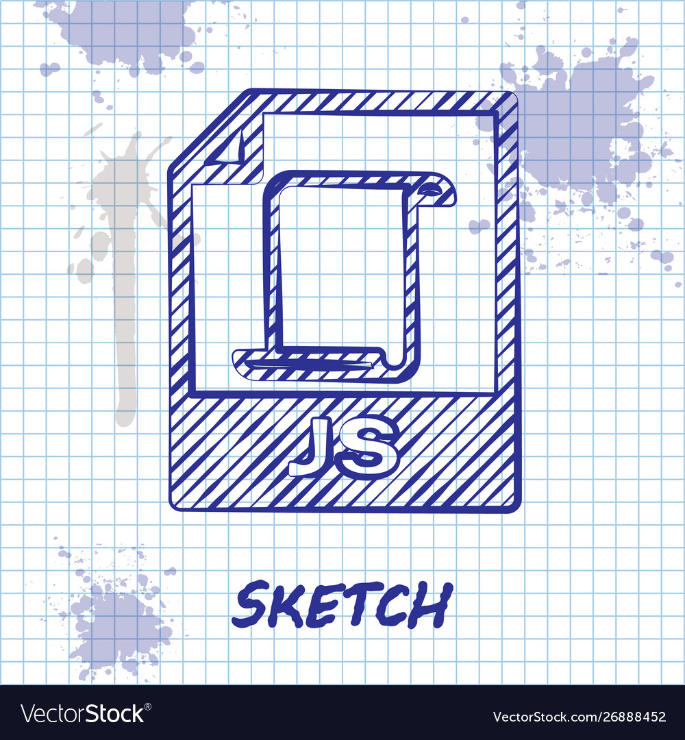 Sketch line js file document download js button Vector Image