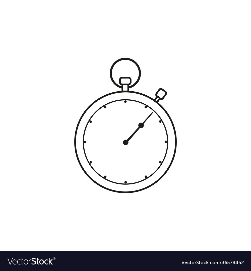 Stopwatch linear icon isolated on a white Vector Image Stopwatch linear icon isolated on a white Vector Image