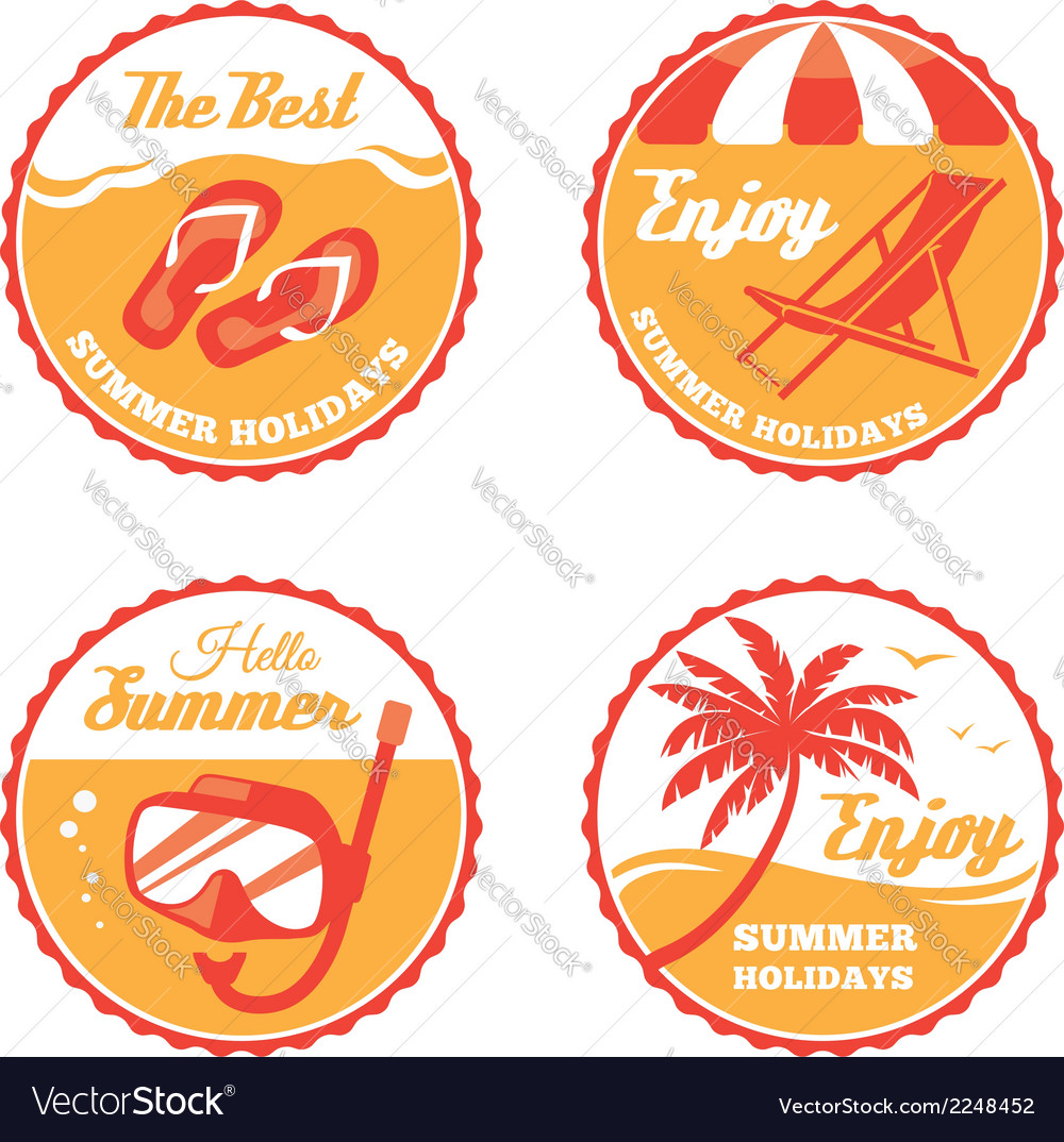 Summer labels Royalty Free Vector Image - VectorStock