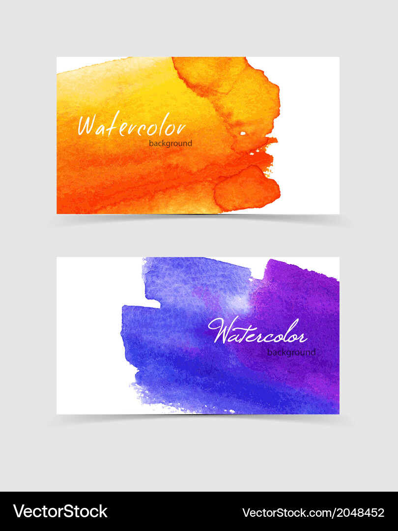 Watercolor design cards Royalty Free Vector Image
