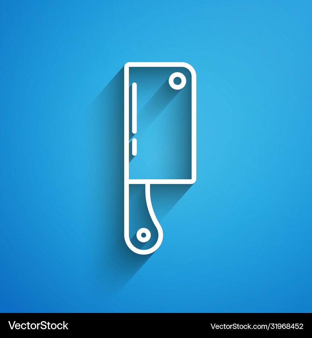 White line meat chopper icon isolated on blue Vector Image