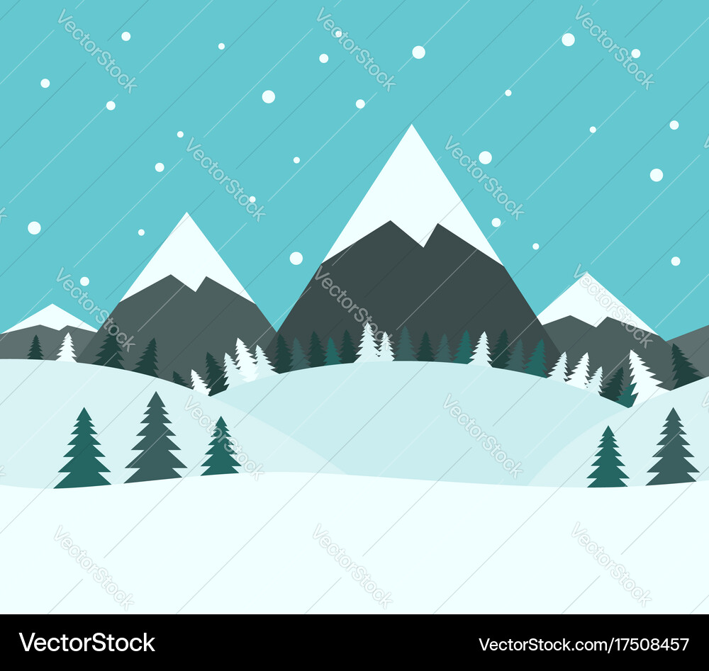 Beautiful snowy winter landscape Royalty Free Vector Image