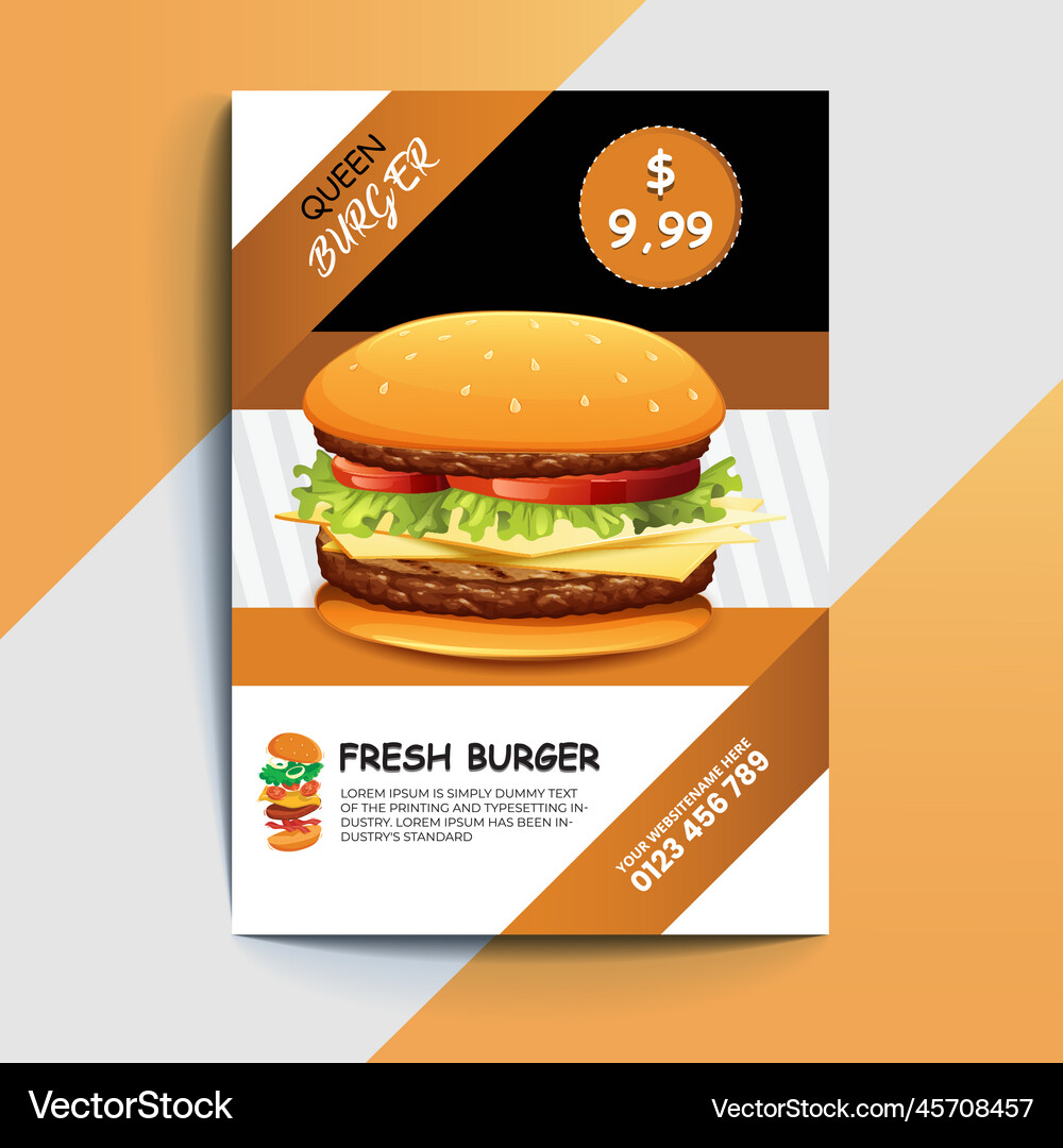 Burger flyer template Royalty Free Vector Image