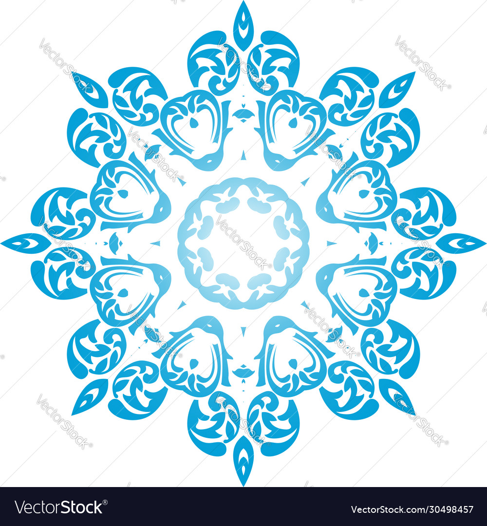 Circle snowflake Royalty Free Vector Image - VectorStock