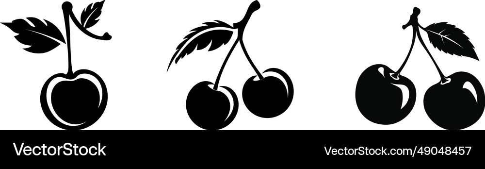 Elegant cherry designs icon set for sophisticated Vector Image