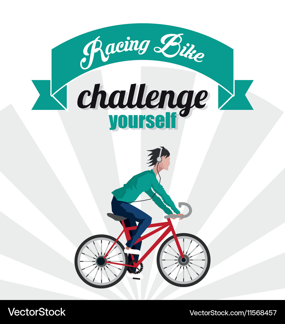 Isolated man riding bike design Royalty Free Vector Image