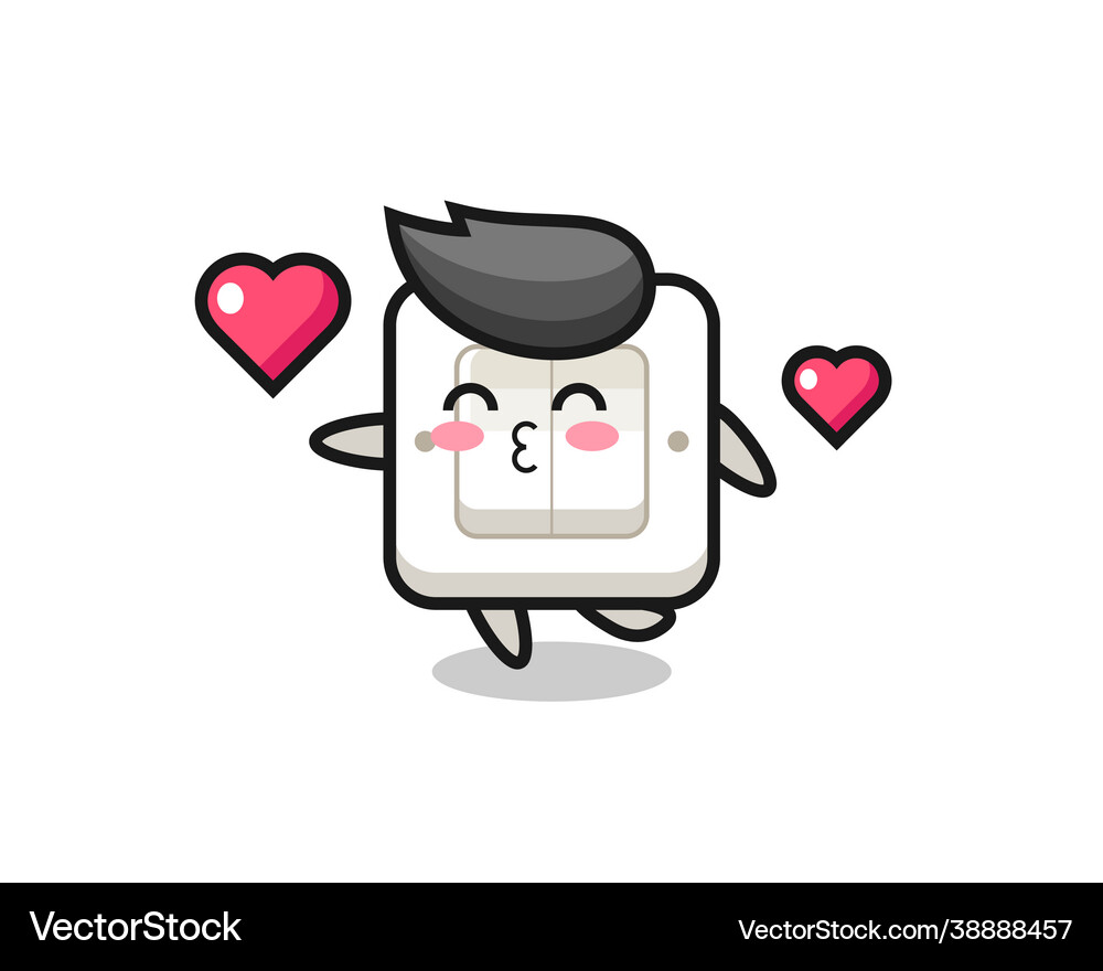 Light switch character cartoon with kissing Vector Image