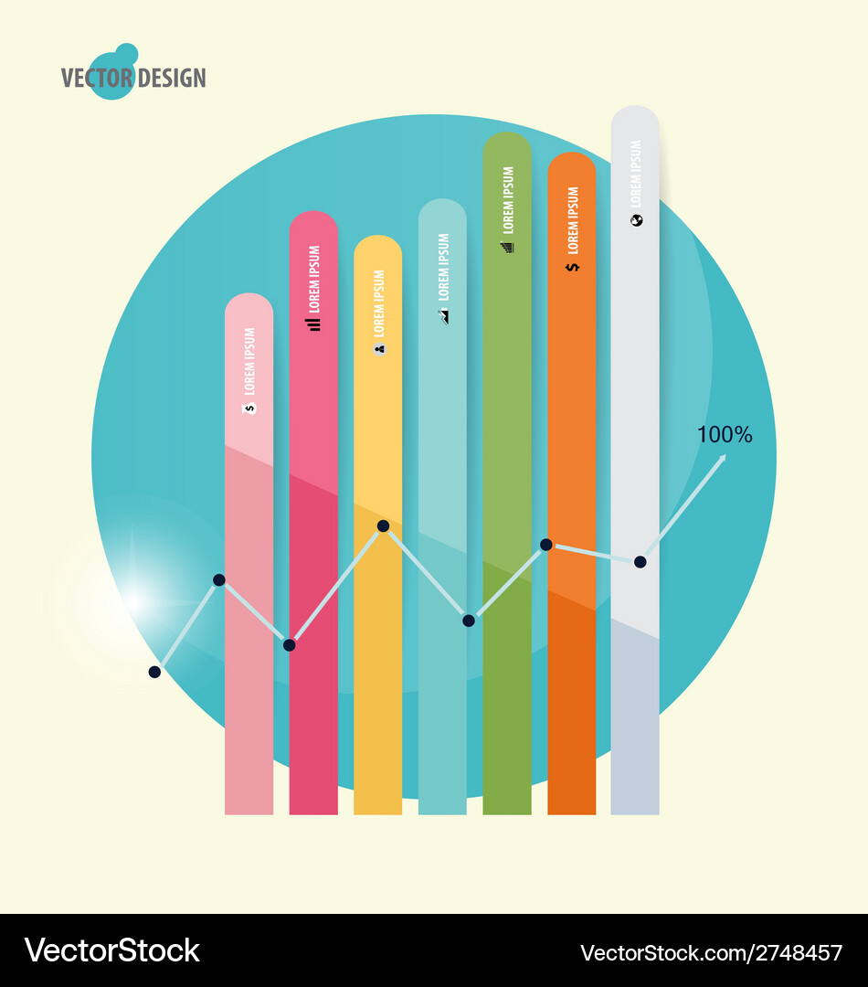 Modern design graph business to success can Vector Image