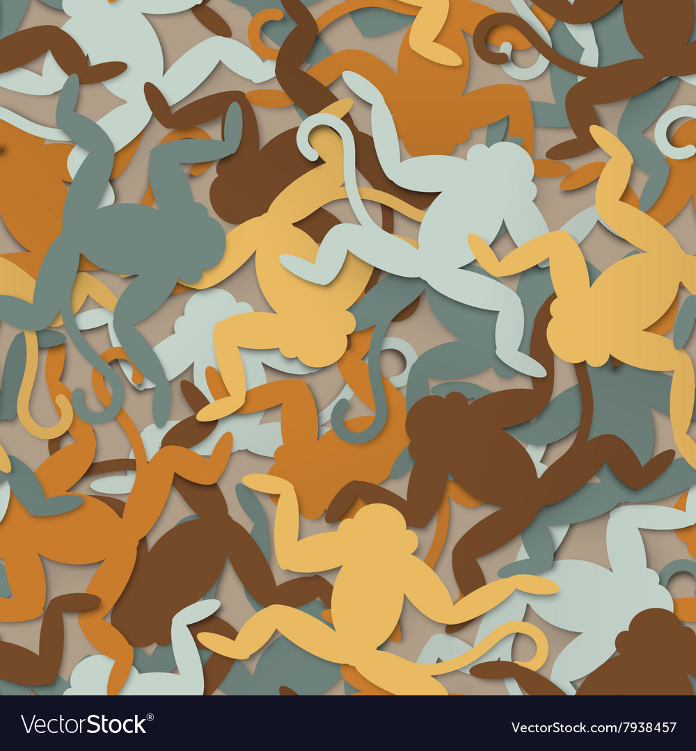 Multi-colored monkeys seamless background Vector Image