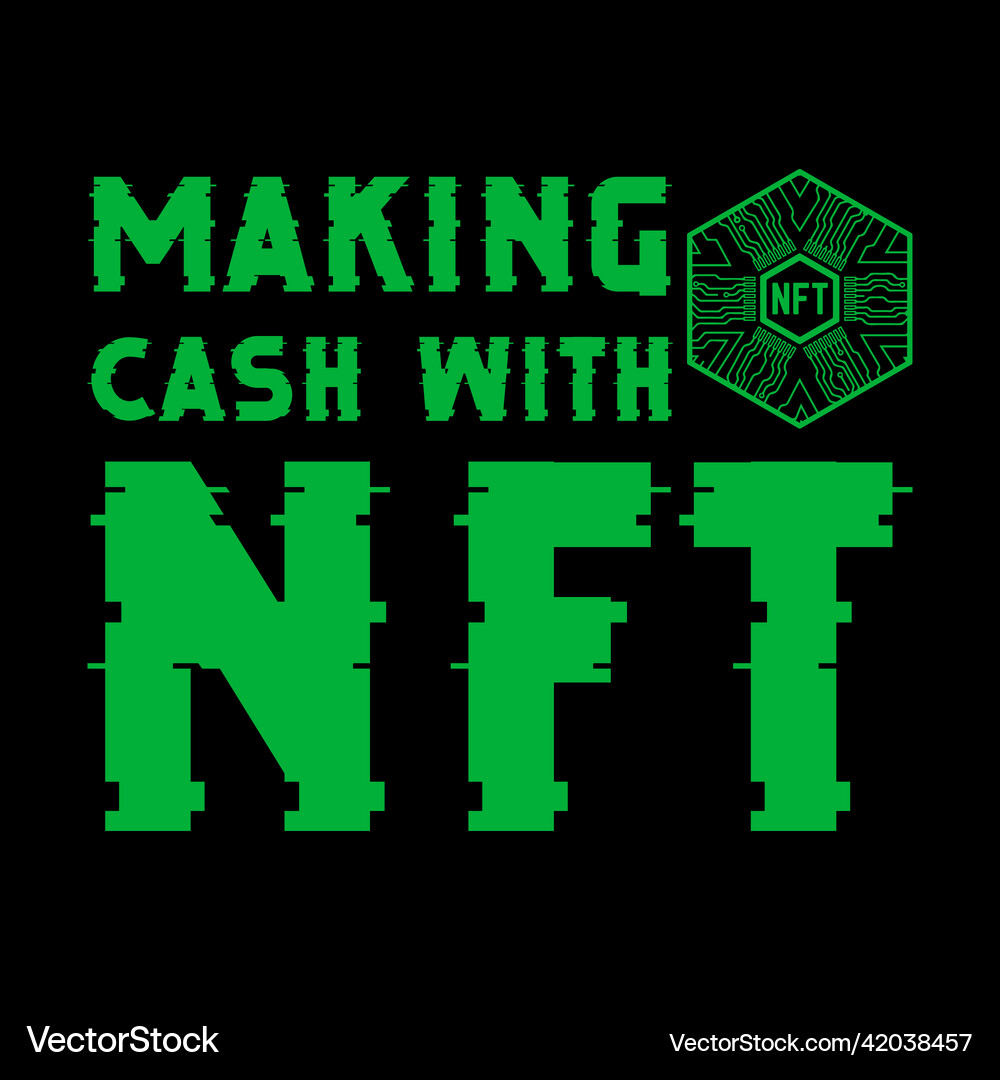 Nft crypto currency btc bitcoin t-shirt design Vector Image