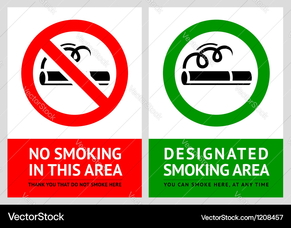 No smoking and smoking area labels - set 11 Vector Image