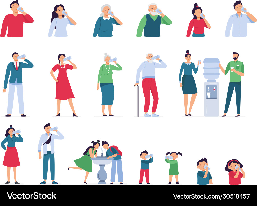 People drink water drinking water in bottle Vector Image