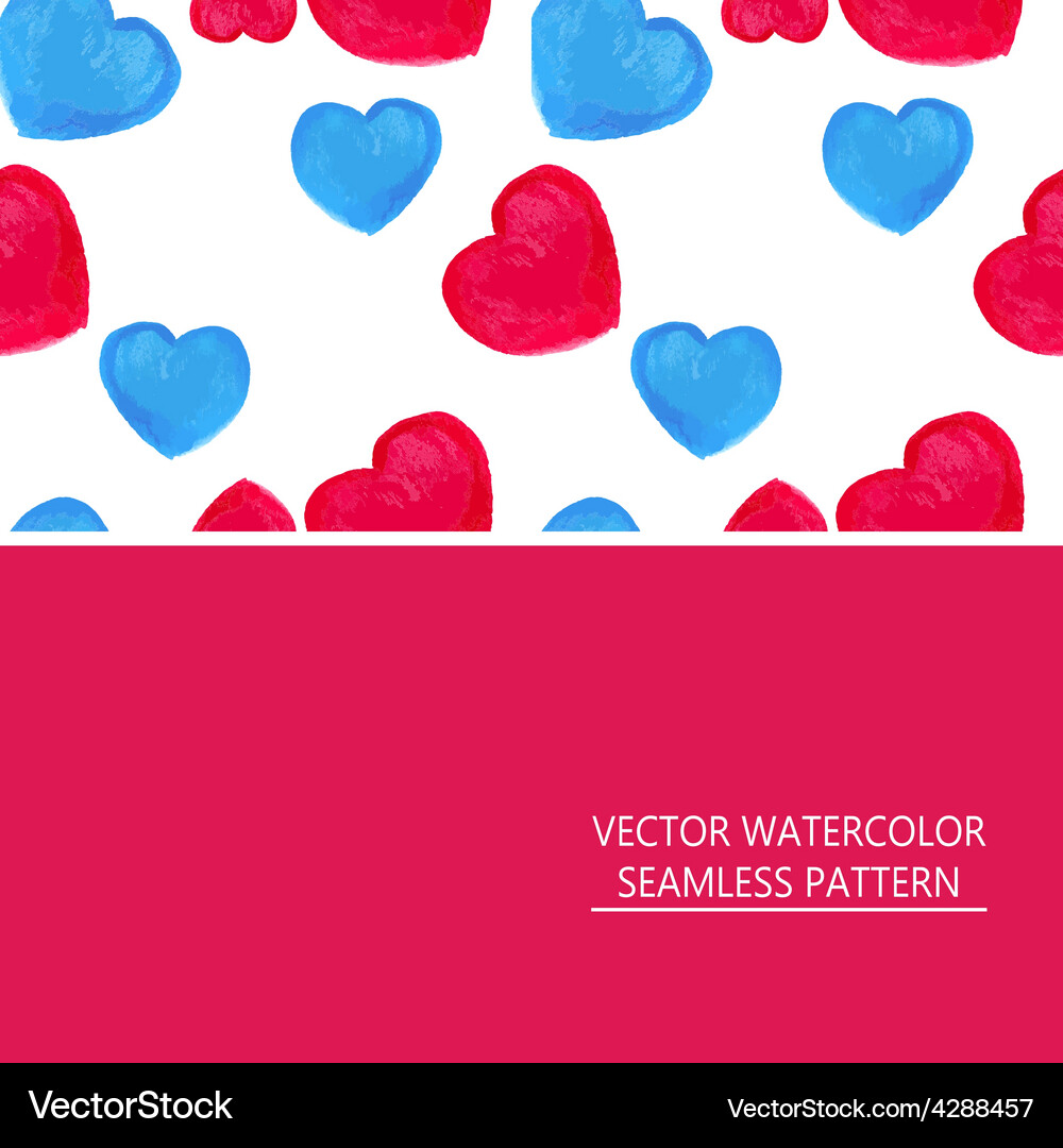 Seamless pattern of red and blue hearts Royalty Free Vector