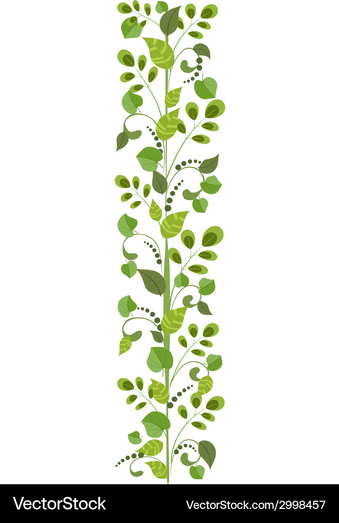 Spring green leaves eco letter I Royalty Free Vector Image