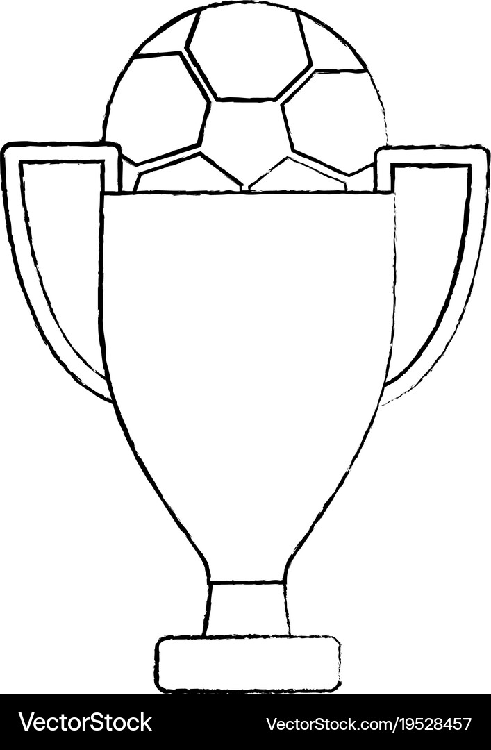Trophy soccer ball winner sport Royalty Free Vector Image