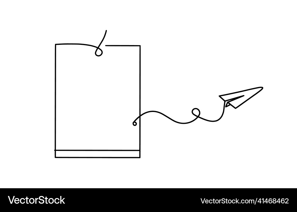 Abstract paper with paper plane as line drawing Vector Image