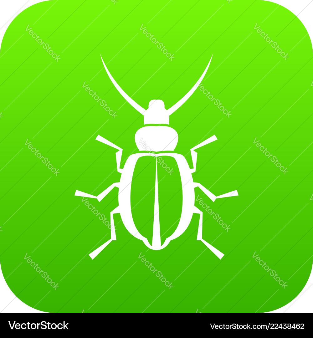Beetle icon digital green Royalty Free Vector Image