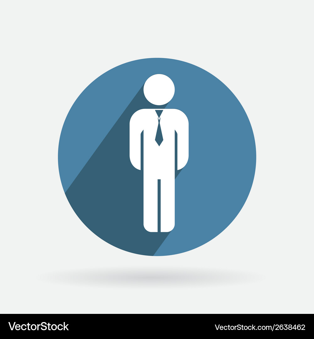 Circle blue icon business man in a tie Royalty Free Vector