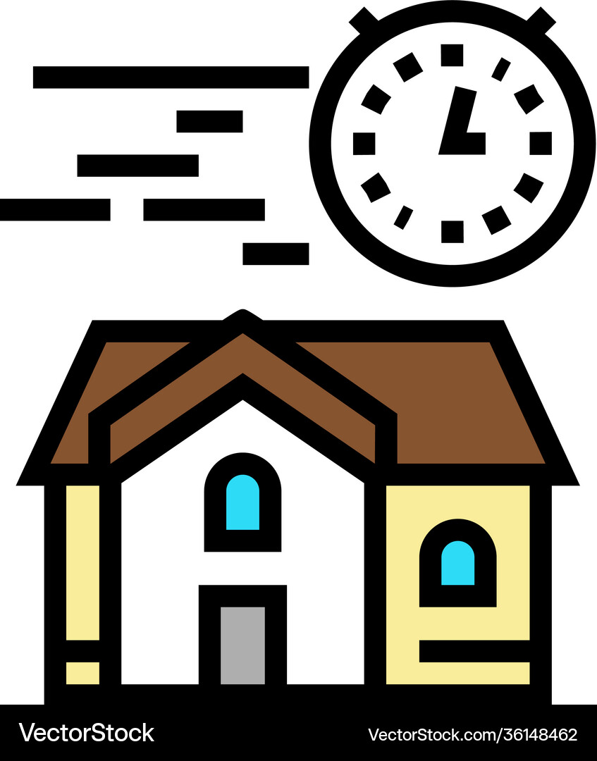Fast building house color icon Royalty Free Vector Image