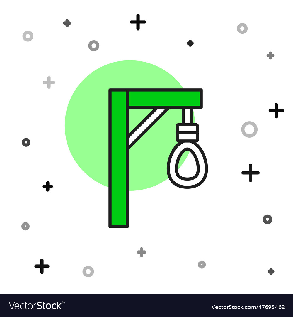 Filled outline gallows rope loop hanging icon Vector Image