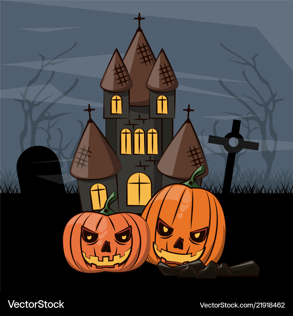 Halloween scary cartoons Royalty Free Vector Image