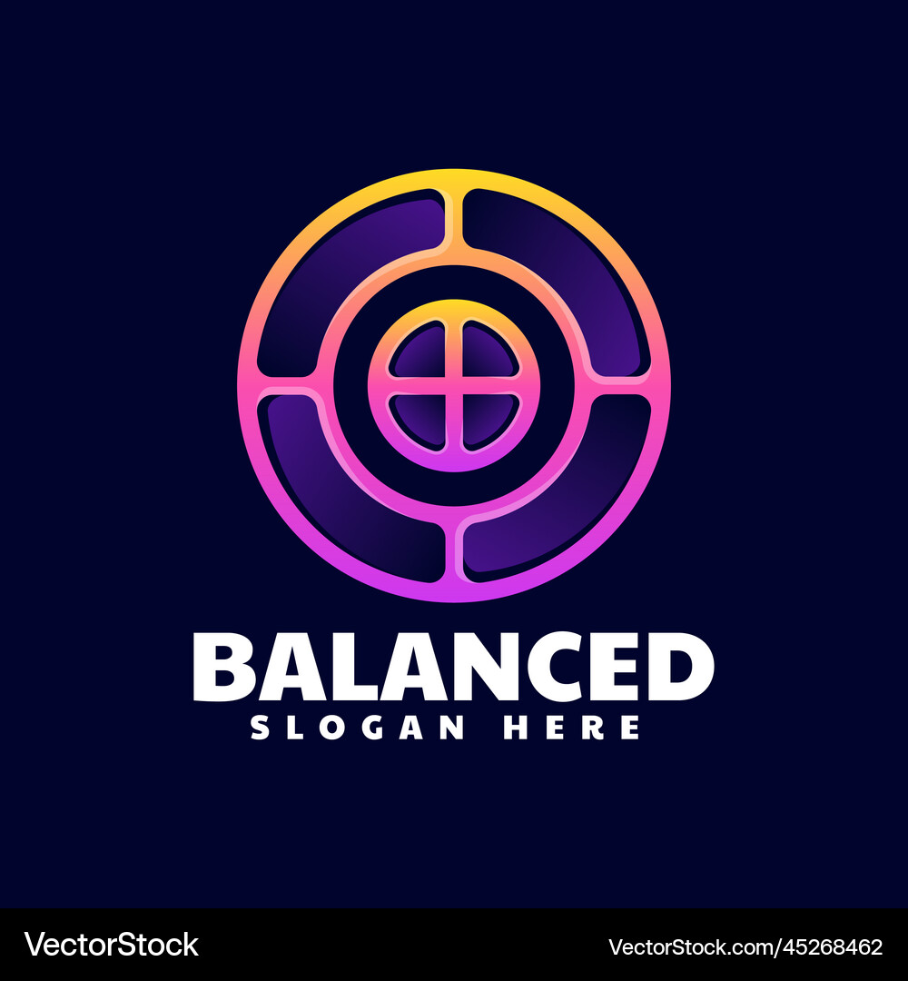 Logo balance line art style Royalty Free Vector Image