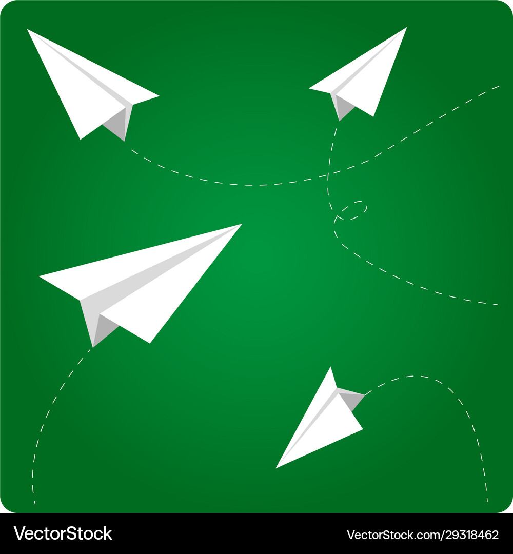 Paper airplanes flying in classroom Royalty Free Vector