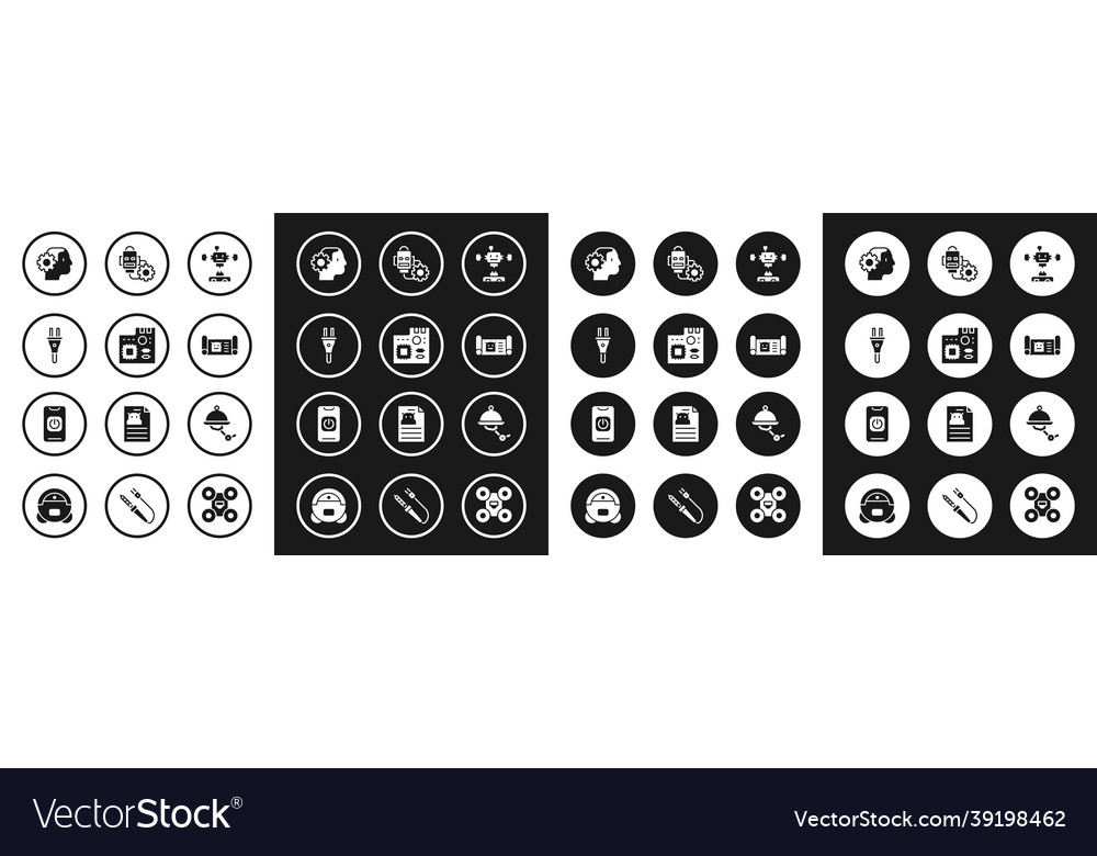 Set disassembled robot motherboard digital chip Vector Image Set disassembled robot motherboard digital chip Vector Image