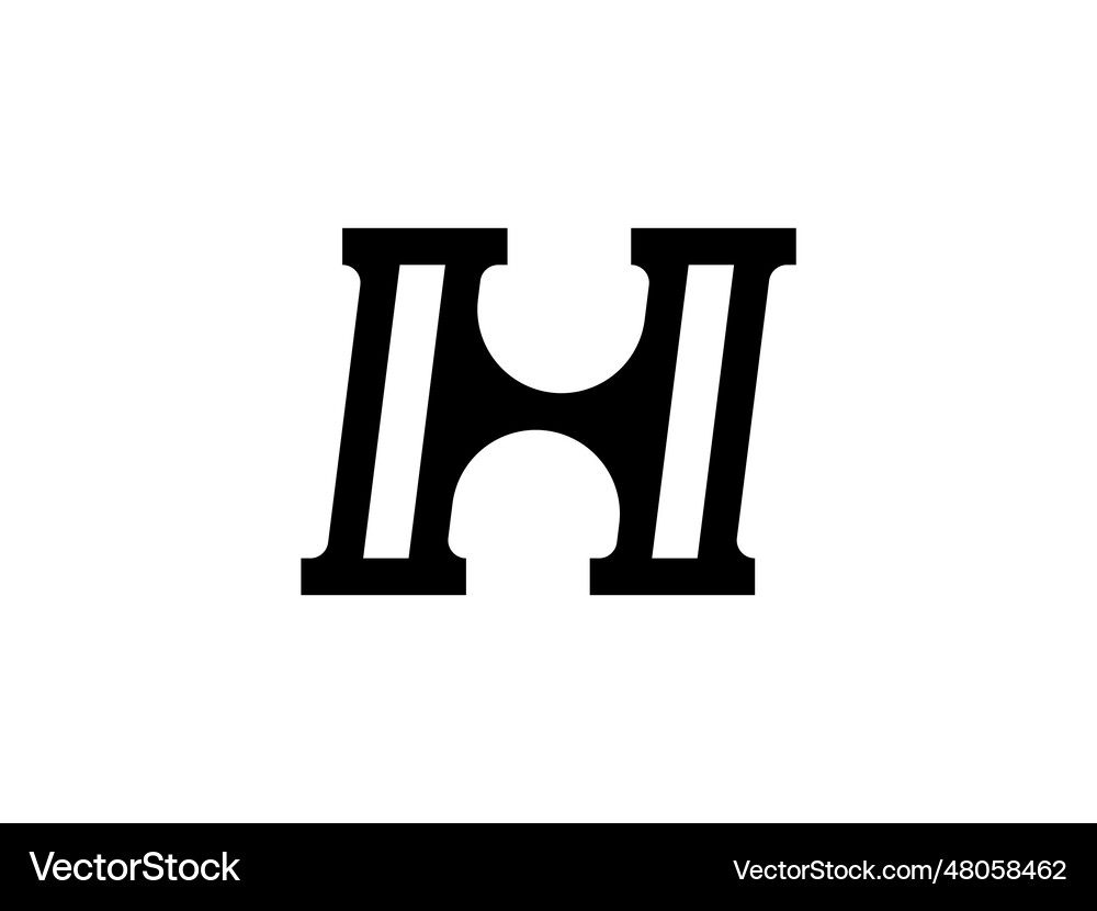 Stylish and elegant letter h logo design Vector Image