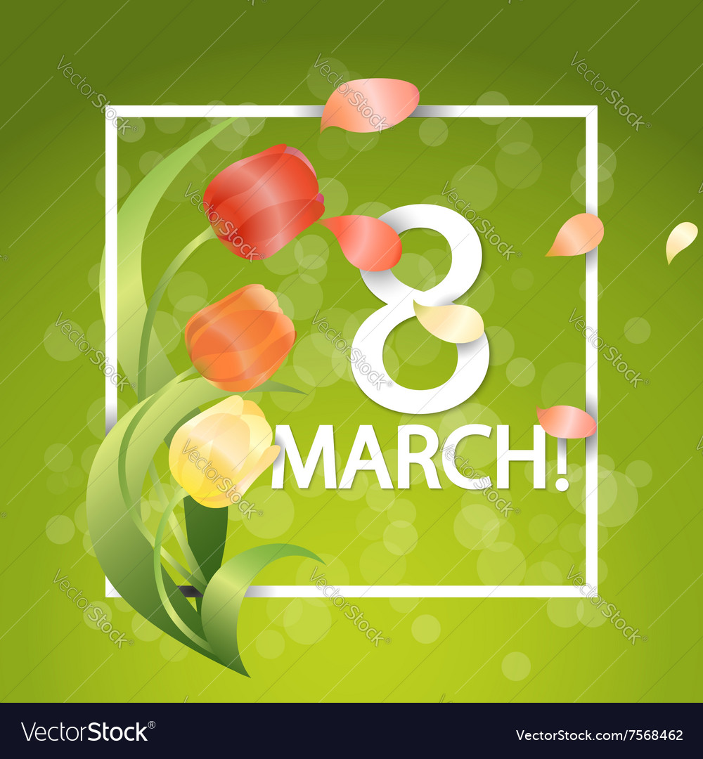 Women day typographical background with spring Vector Image Women day typographical background with spring Vector Image