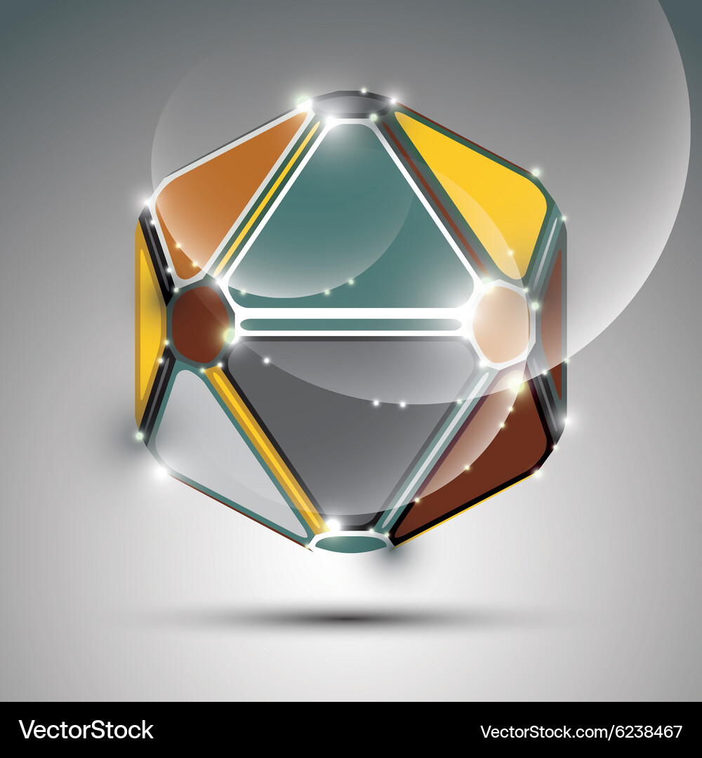 Abstract 3d metal festive sphere with sparkles Vector Image