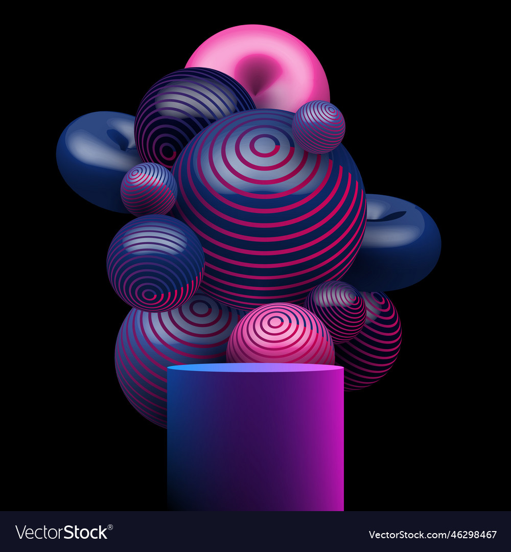 Abstract 3d realistic empty neon colors podium Vector Image Abstract 3d realistic empty neon colors podium Vector Image
