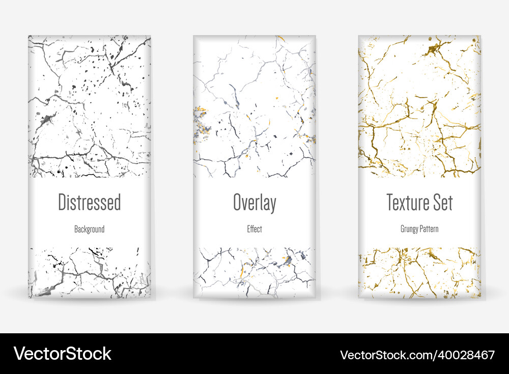 Distress grunge texture set scratched dirt print Vector Image