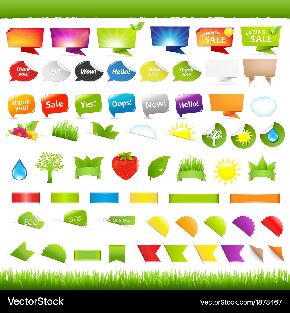 Eco and nature symbols Royalty Free Vector Image