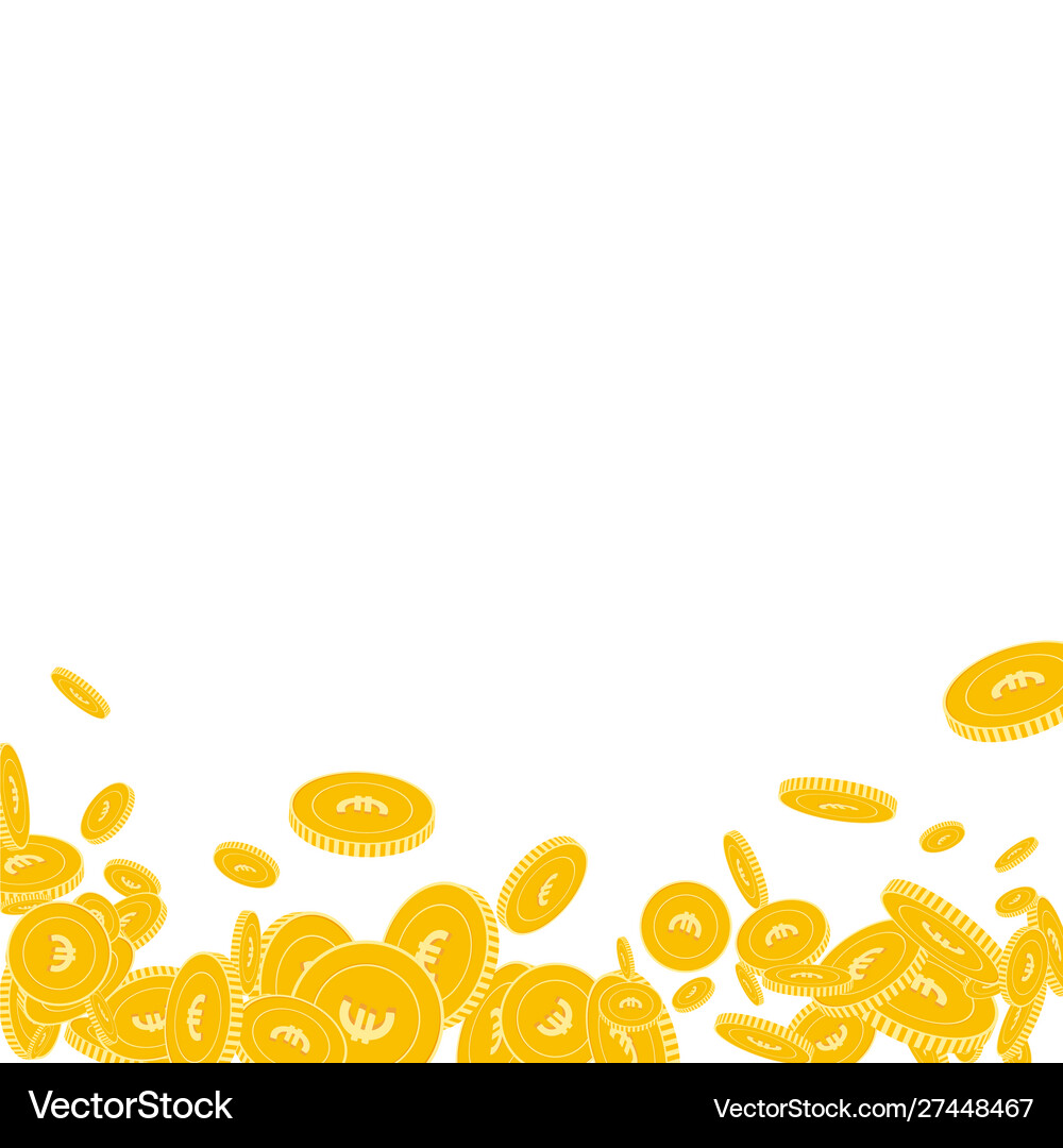 European union euro coins falling scattered float Vector Image