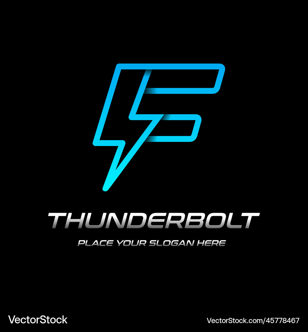 Flash f letter logo template this font with Vector Image