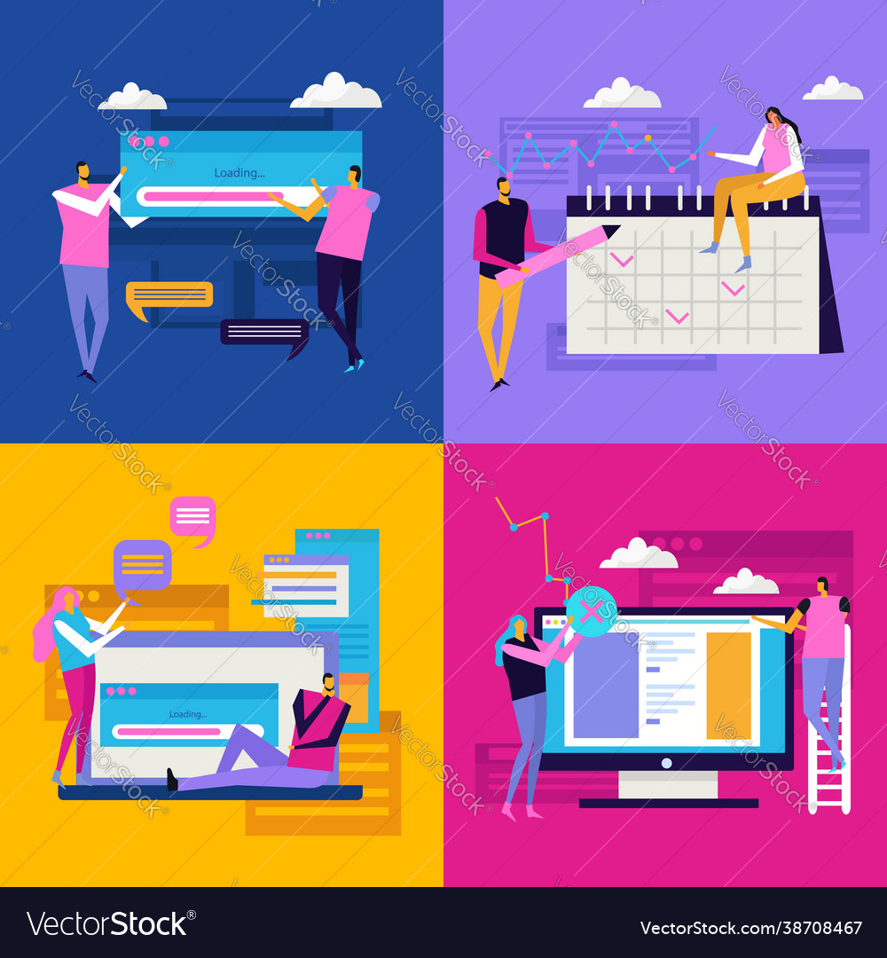 Flat interface design concept Royalty Free Vector Image