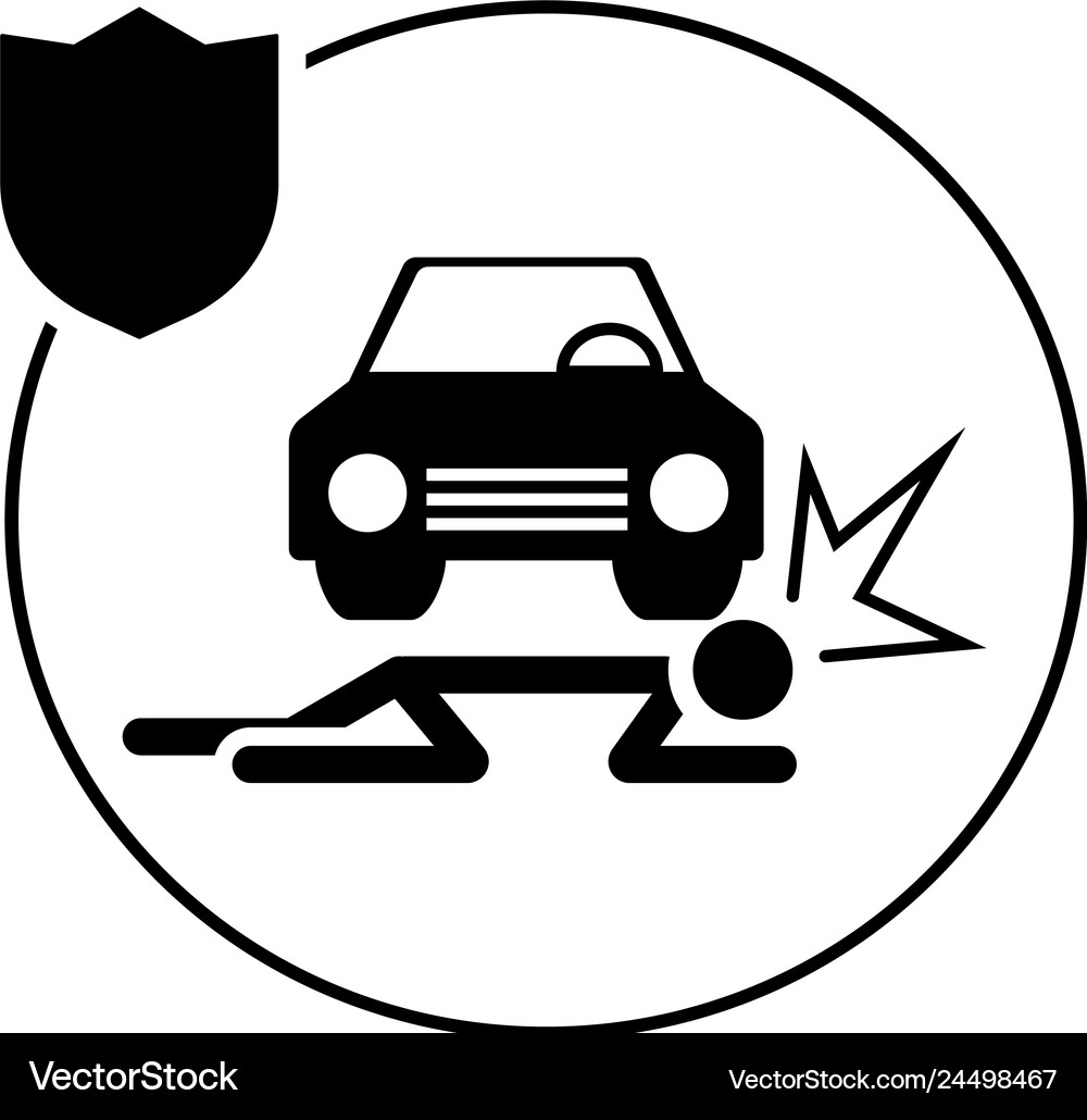 Human insurance crash car icon Royalty Free Vector Image