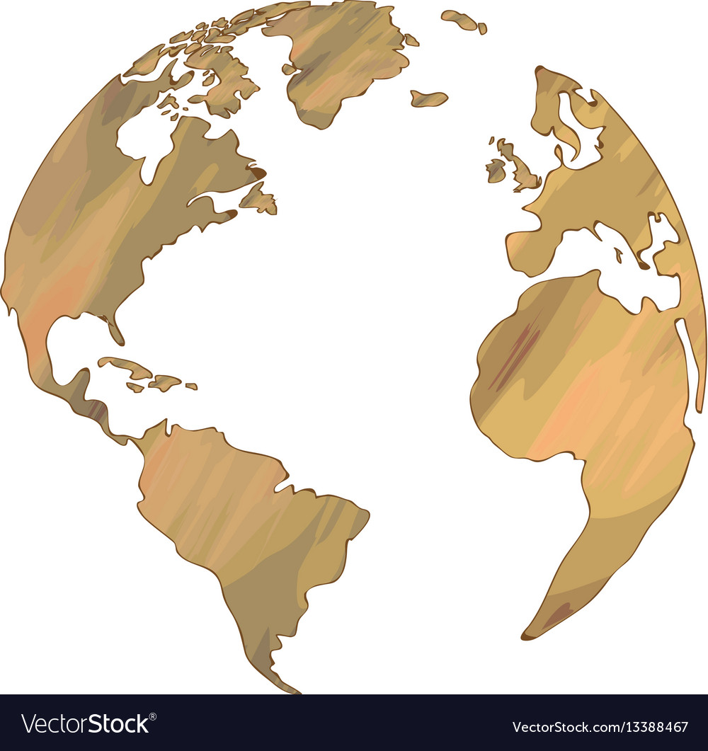 Isolated world map Royalty Free Vector Image - VectorStock