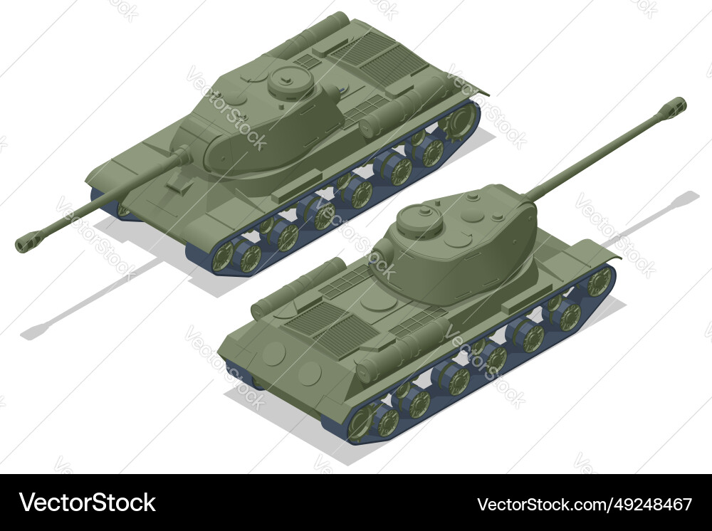 Isometric ussr tank heavy is-2 armoured Royalty Free Vector