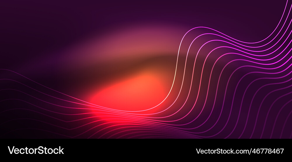 Shiny glowing neon wave neon light or laser show Vector Image