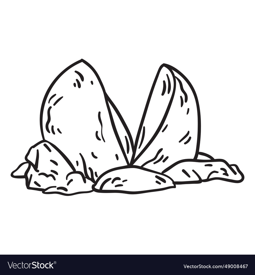 Split rock stroke Royalty Free Vector Image - VectorStock