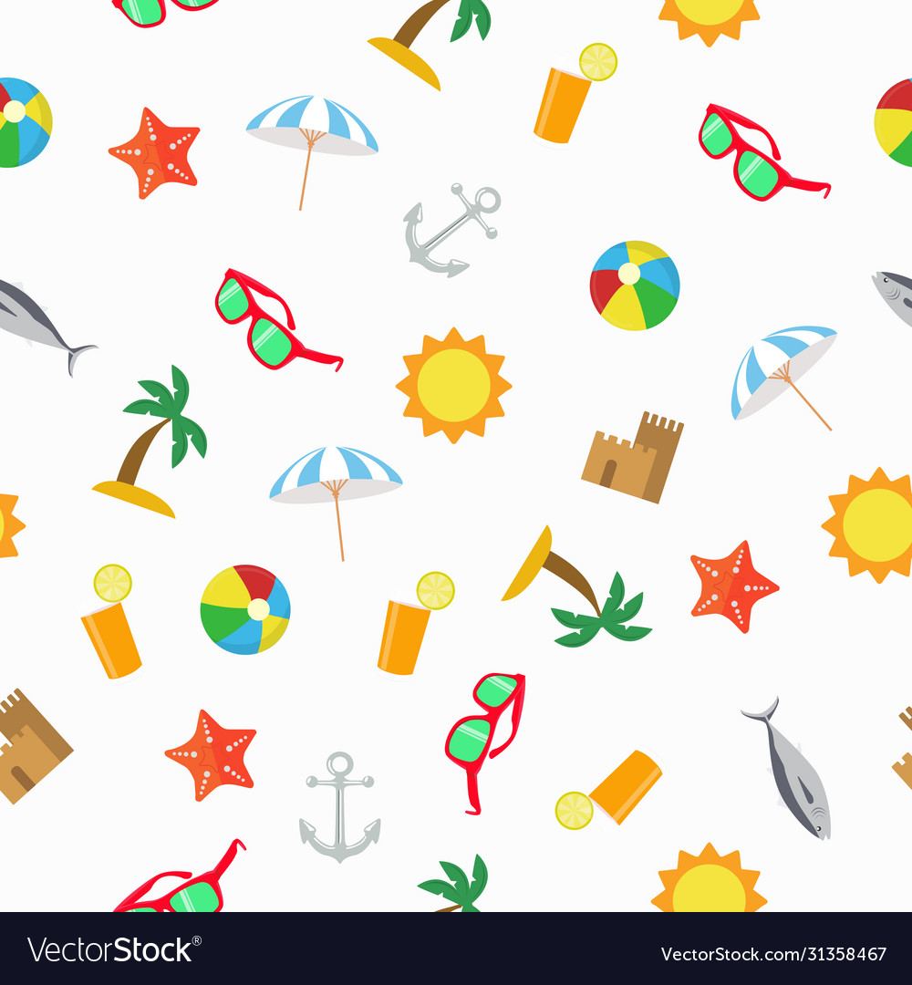 Summer seamless pattern Royalty Free Vector Image