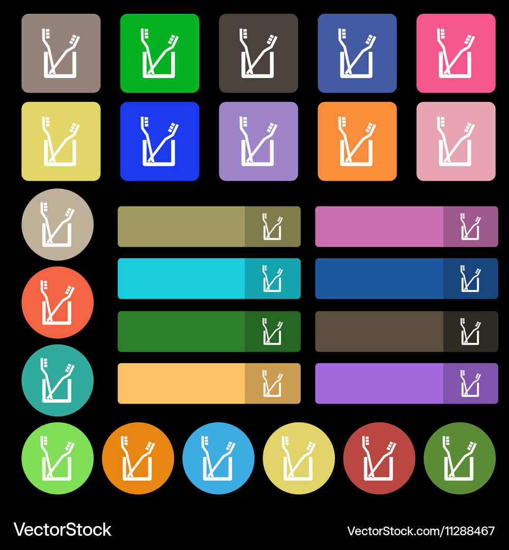 Toothbrush icon sign set from twenty seven Vector Image